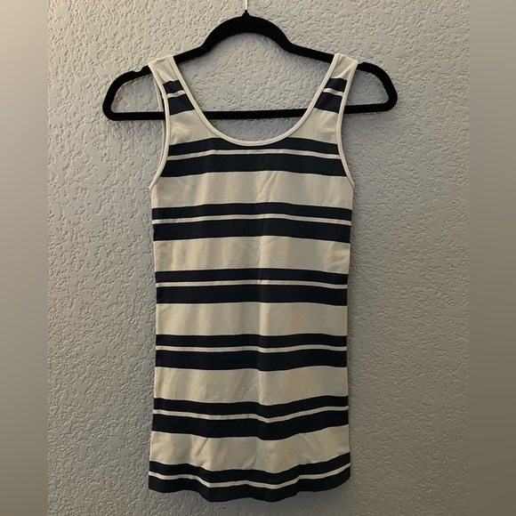 Tees by Tina | Tops | Nwot Tees By Tina Stripes Tank Top Navy Blue Grey ...